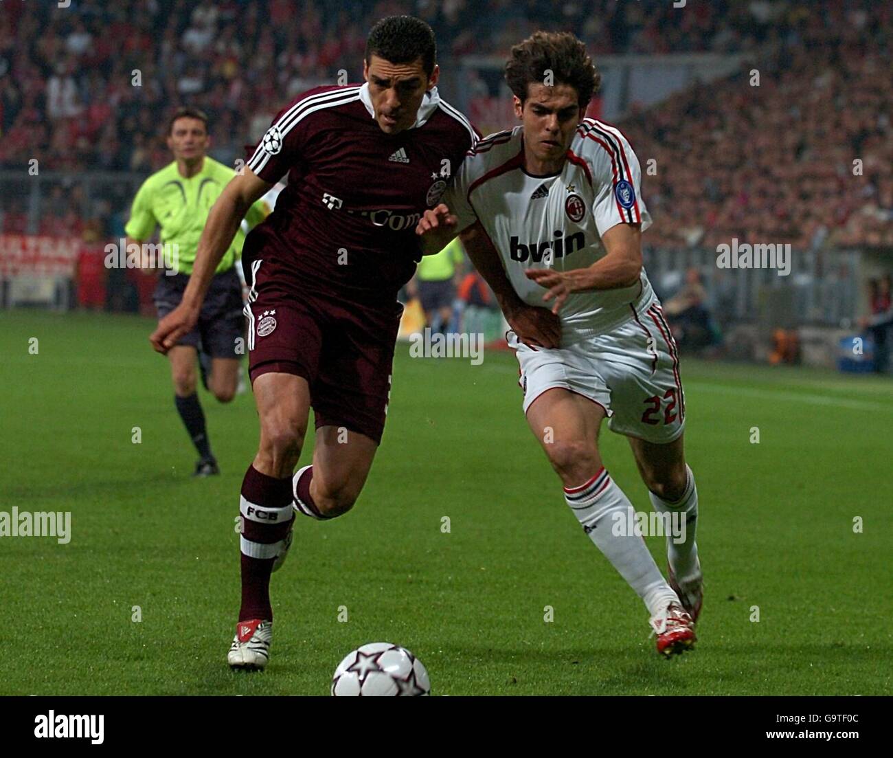 Bayern Munich's Ferreira Lucio and AC Milan's Kaka in action Stock ...