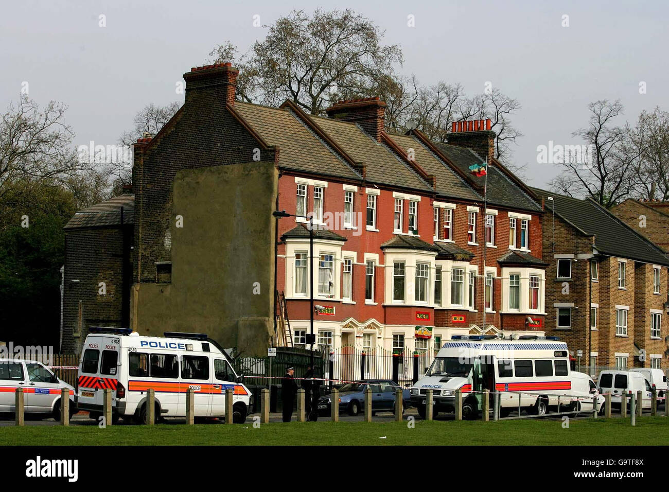 General view of a Rastafarian temple in St Agnes Place, Kennington ...