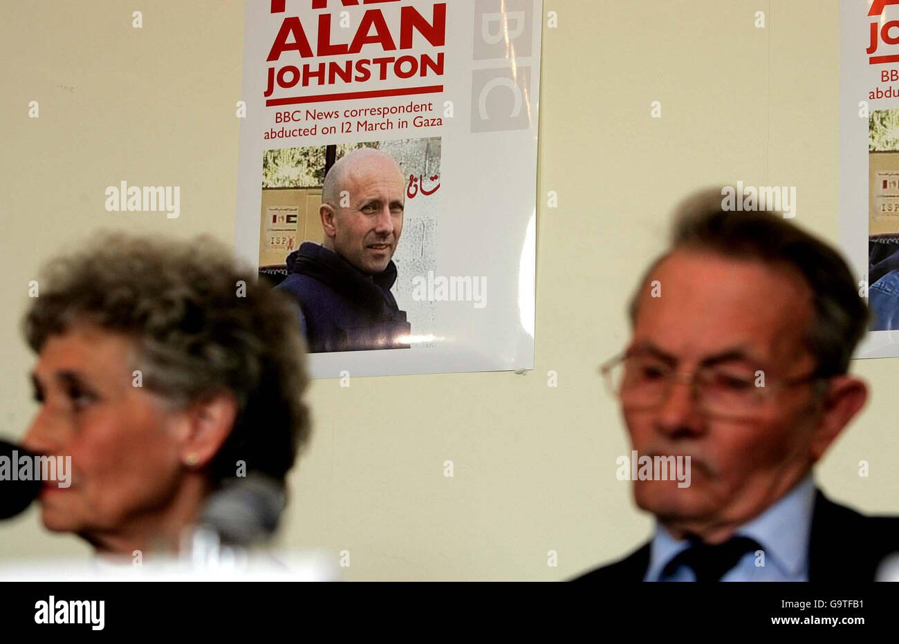 Graham Johnston, father of kidnapped journalist Alan is and his wife ...