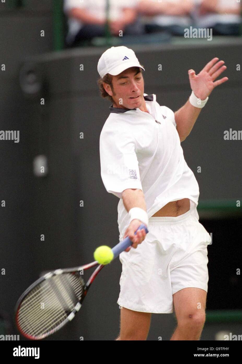 Tennis, Wimbledon 2001, Third Round. Nicolas Massu in action against ...