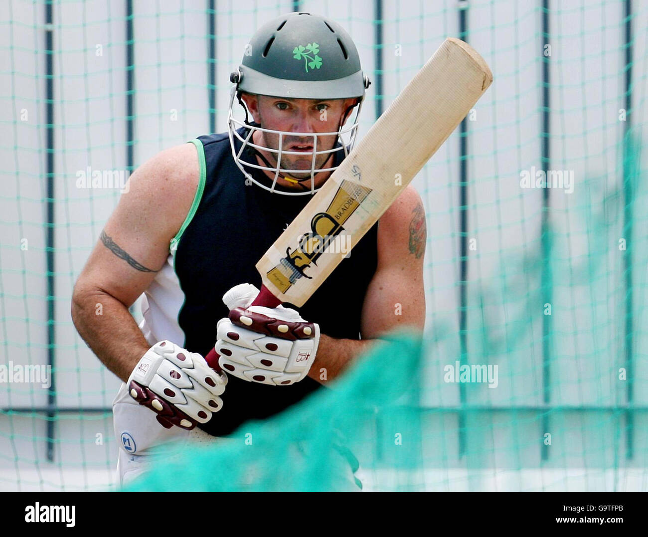 Ireland's Jeremy Bray in action during a nets practice session at the ...