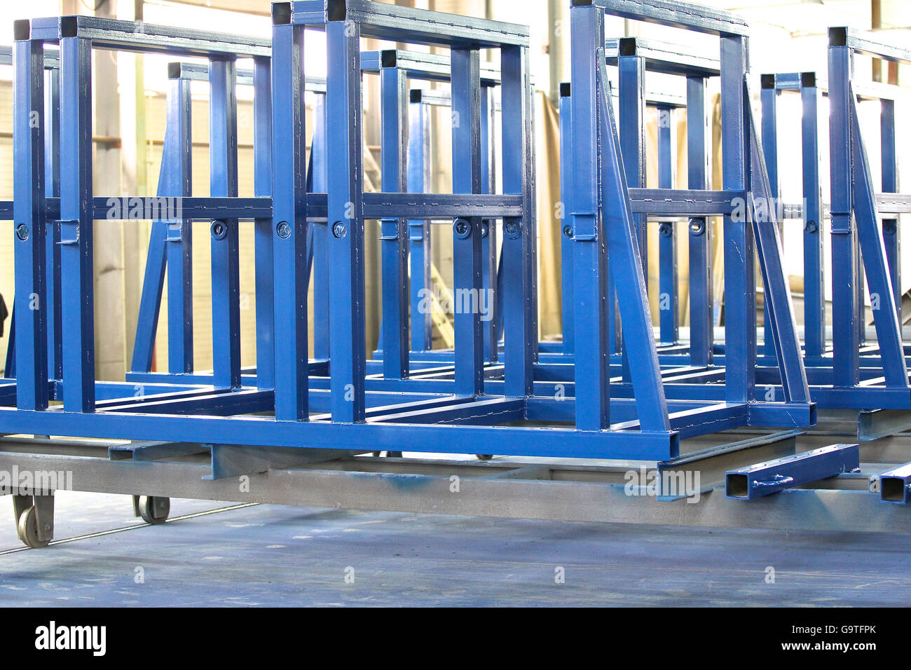 various elements of steel structures for further assembly Stock Photo ...