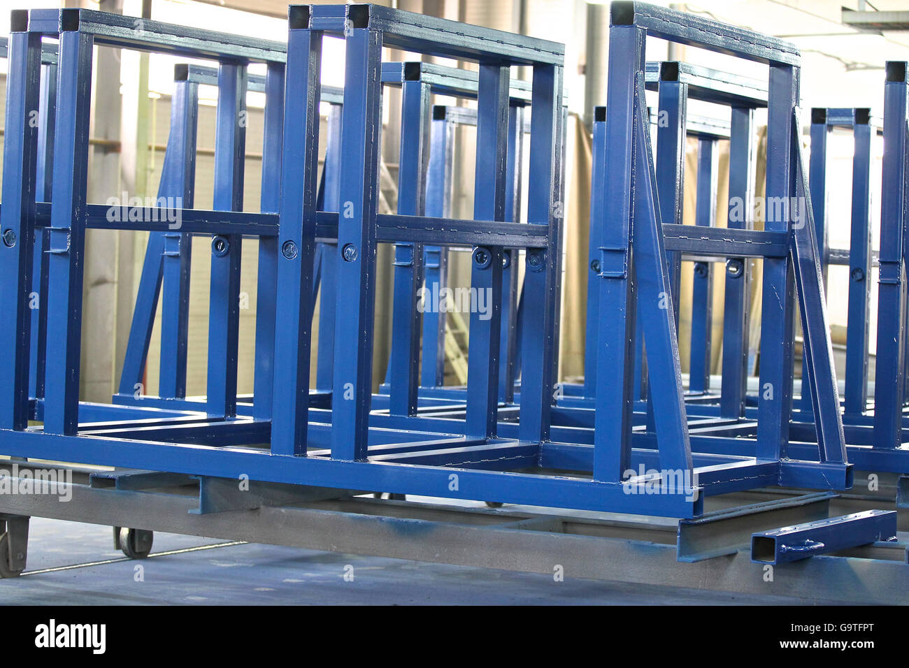 various elements of steel structures for further assembly Stock Photo ...