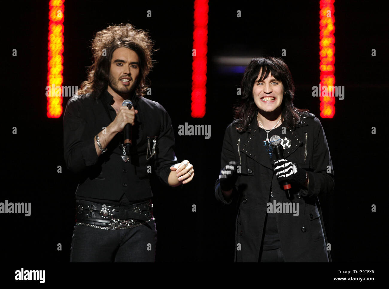 Russell Brand and Noel Fielding performing during the Teenage Cancer ...