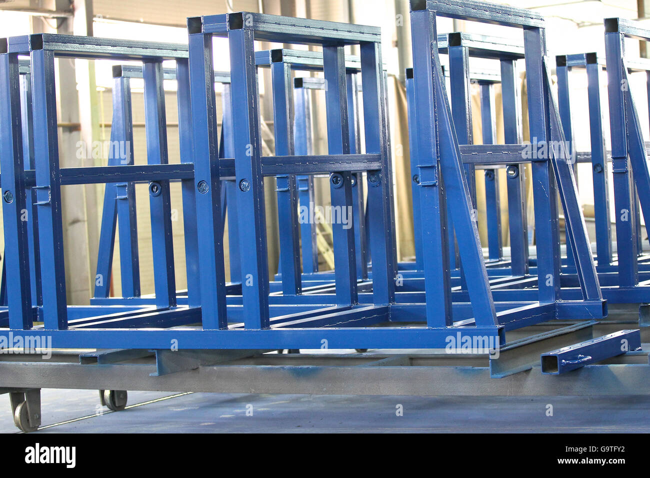 various elements of steel structures for further assembly Stock Photo ...