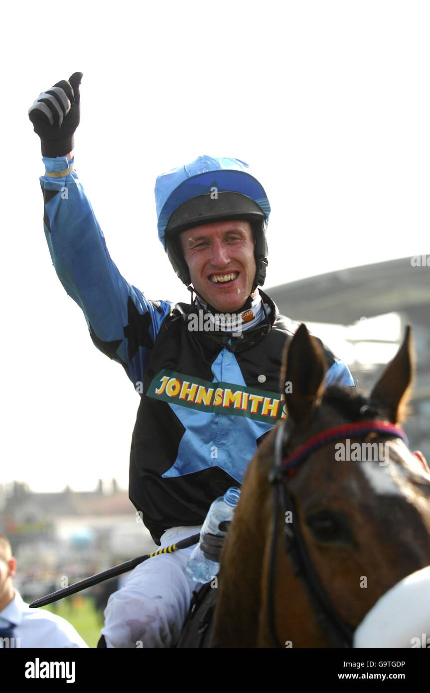 Jockey Robbie Power on Silver Birch celebrates winning in the John ...