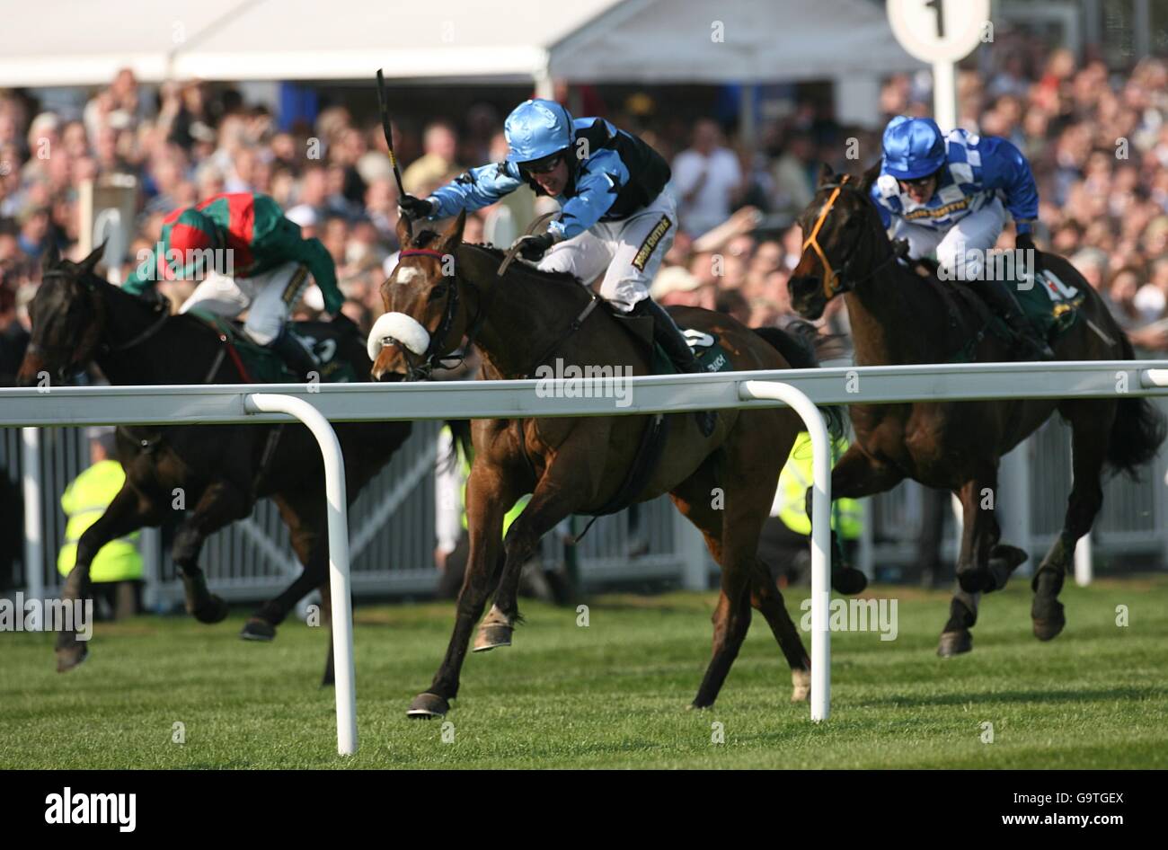 Robbie Power on Silver Birch (center) wins the John Smith's Grand ...