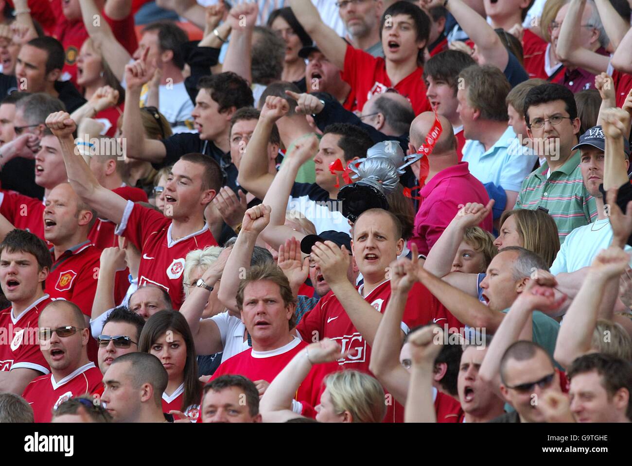 Manchester United fans, in the stands during the match Stock Photo - Alamy
