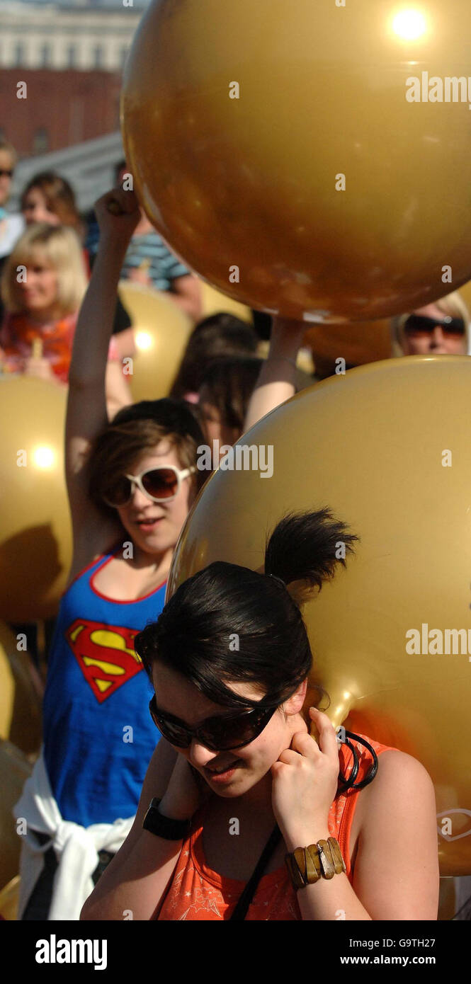 Space hoppers world record Stock Photo - Alamy