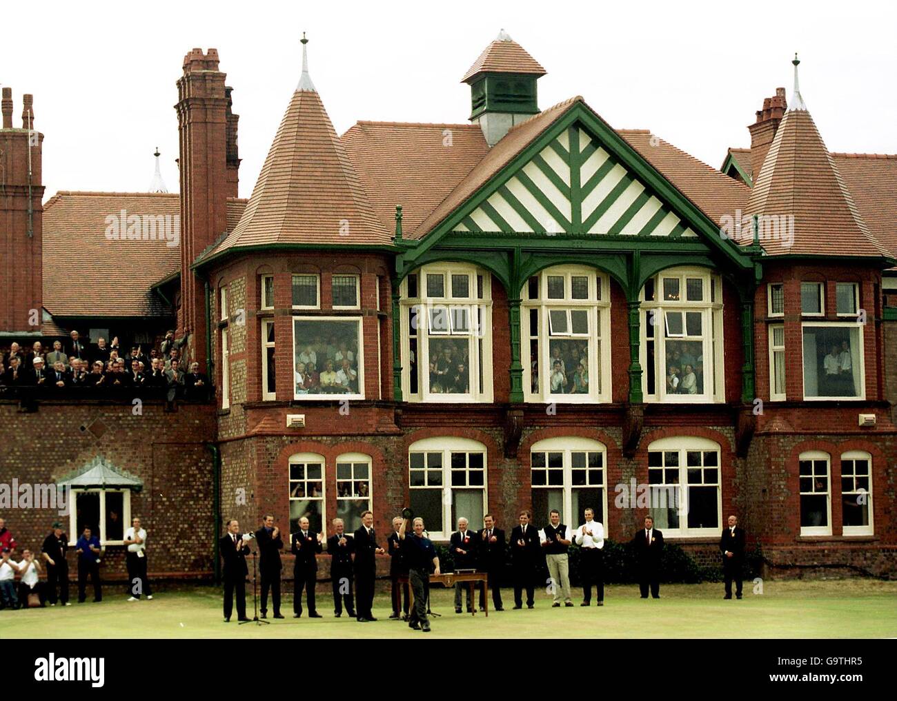 David Duval celebrates winning the Open Championship infront of the ...