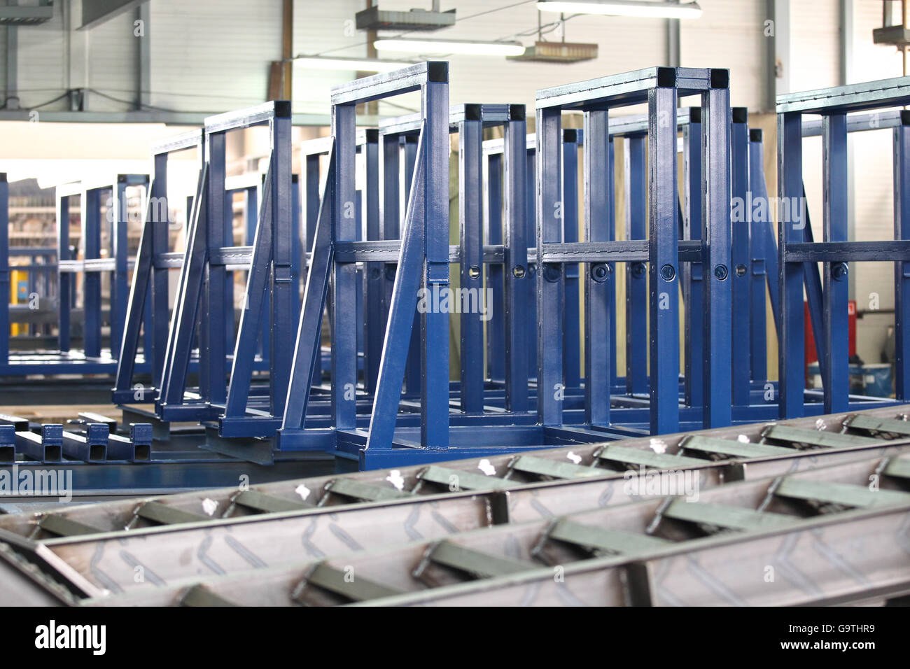 various elements of steel structures for further assembly Stock Photo ...