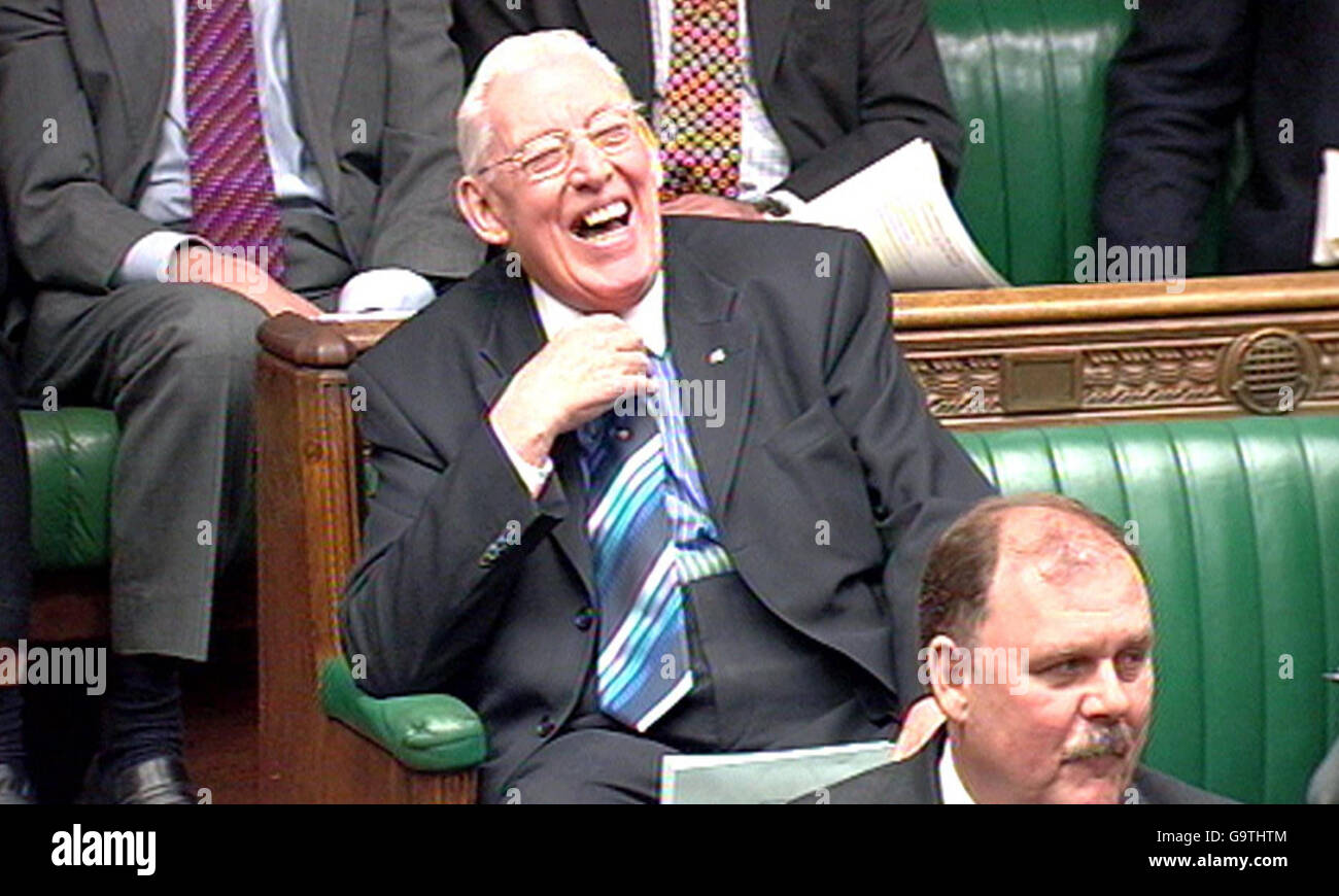 DUP leader Rev Ian Paisley smiles during Prime Minister's Questions in ... DUP leader Rev Ian Paisley smiles during Prime Minister's Questions in ...
