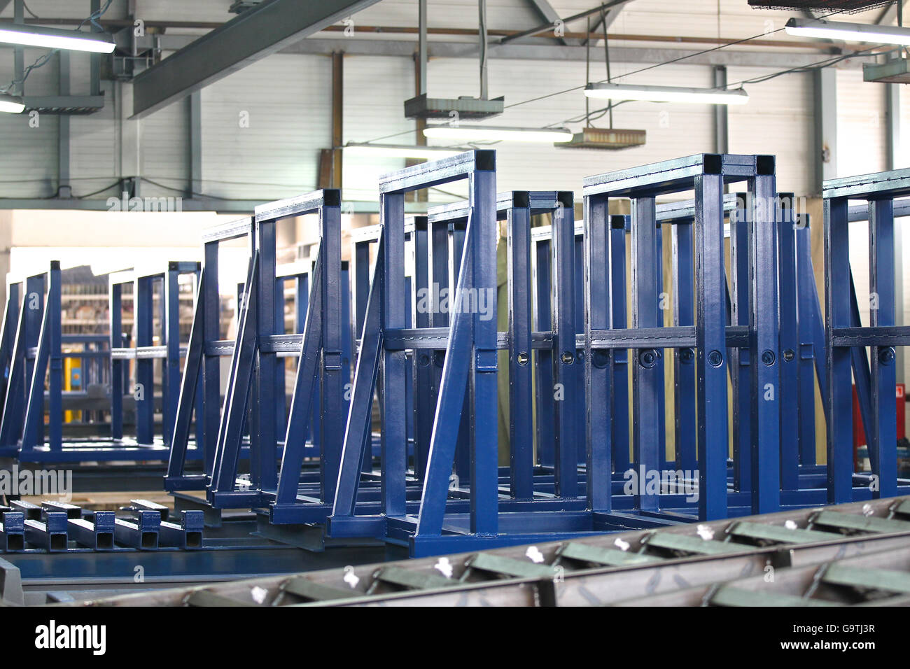 various elements of steel structures for further assembly Stock Photo ...