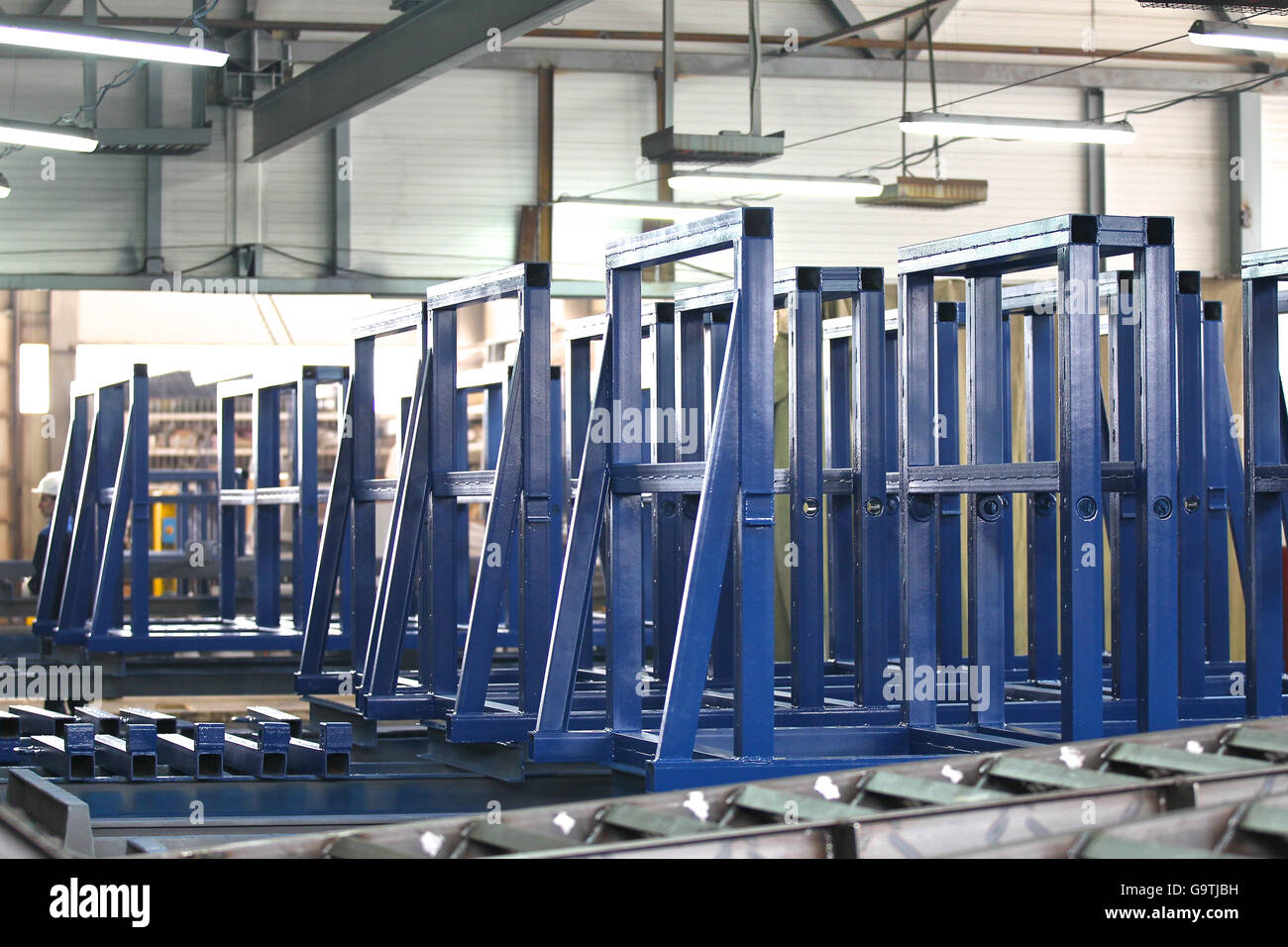 various elements of steel structures for further assembly Stock Photo ...