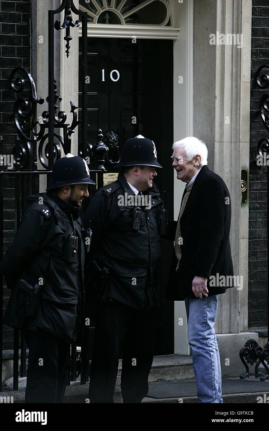 Cherie Blair's father, actor Tony Booth shares a joke with policemen ...