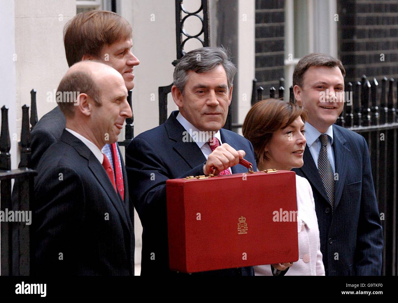 Britain's Chancellor of the Exchequer Gordon Brown leaves number 11 ...