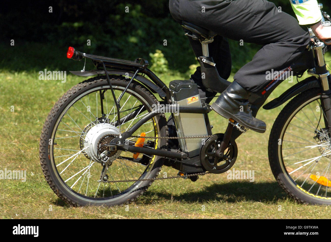 Police force with electric power bike Stock Photo - Alamy