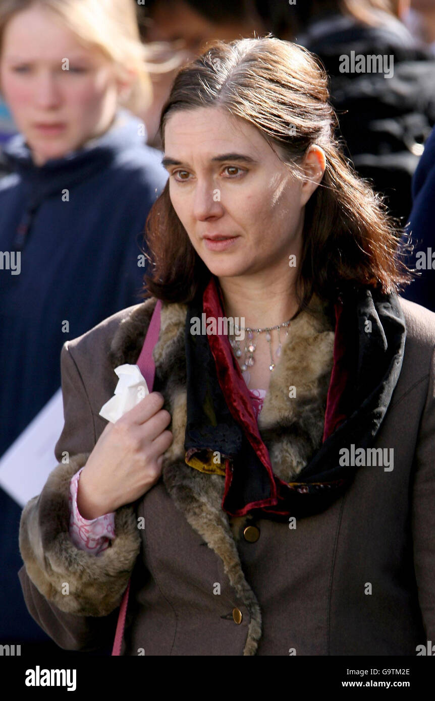 Jennifer Shaw, leaves the funeral of her daughter Charlotte at Bideford ...