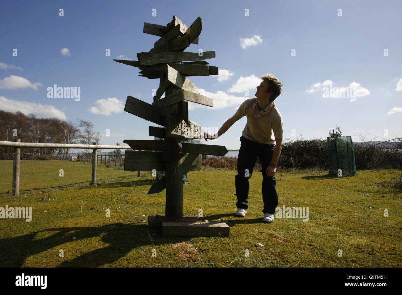 Scout Jon Grimes takes a look around the site on Brownsea Island in ...