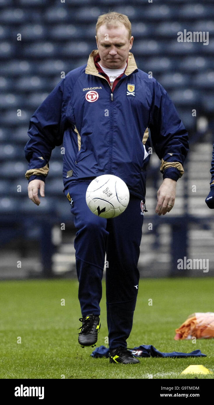 Scotland manager alex mcleish during training session at hampden park ...