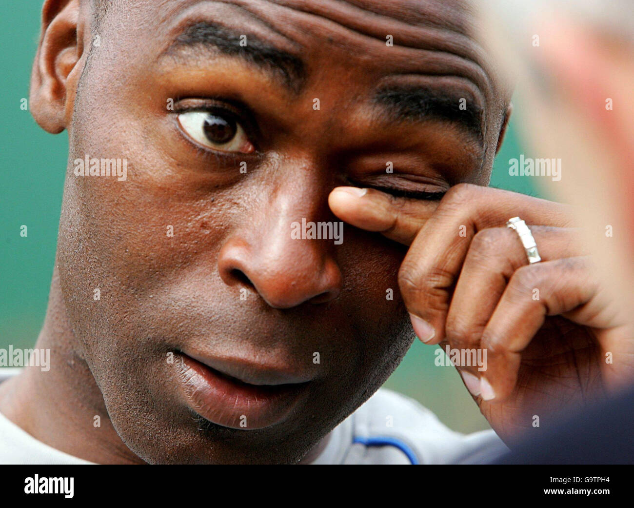 Birmingham City's new signing Andy Cole following a press conference at ...