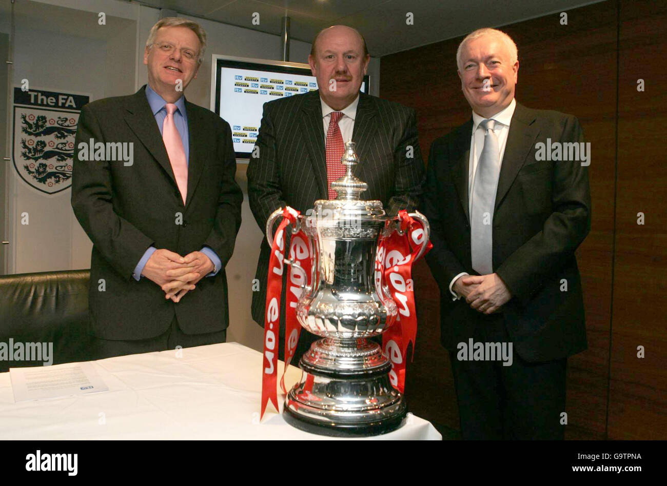 From left: ITV Chief Executive Michael Grade, FA Chief Executive Brian ...