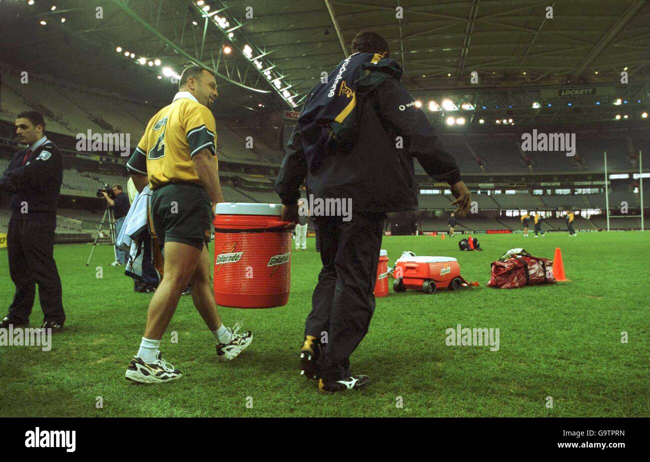 The Australian Wallabies arrive at the Colonial Stadium in Melbourne ...