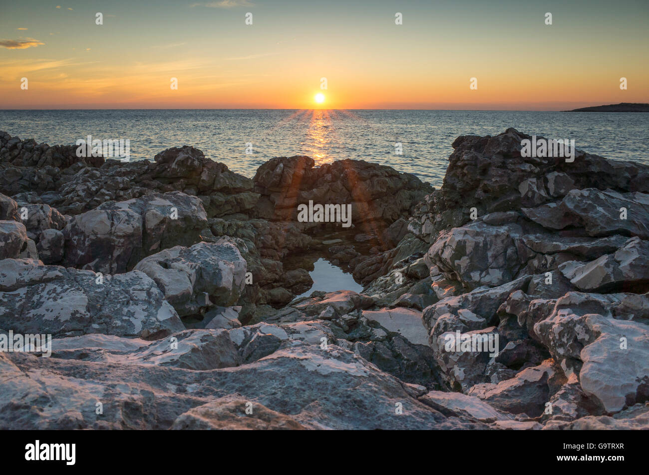 Sunset Razanj Croatia Stock Photo - Alamy