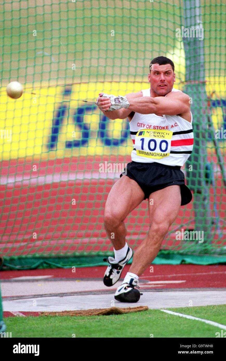 Craig ellams in action in the mens hammer final hi-res stock ...