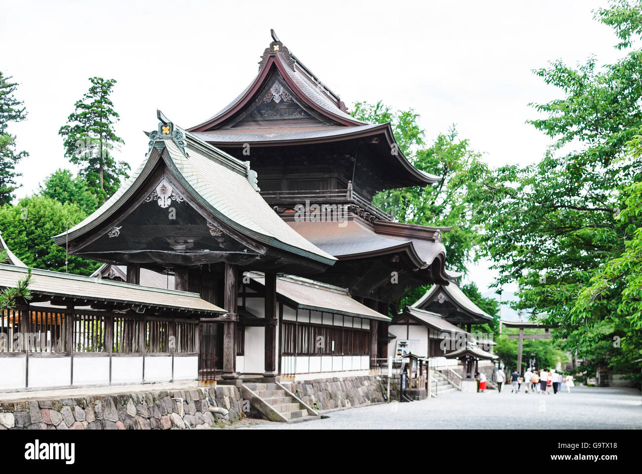 Main entrance of Aso shrine in Kumamoto Prefecture before earthquake ...