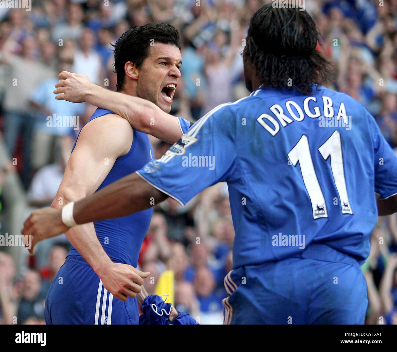 Chelsea's Michael Ballack celebrates scoring his sides second goal of ...