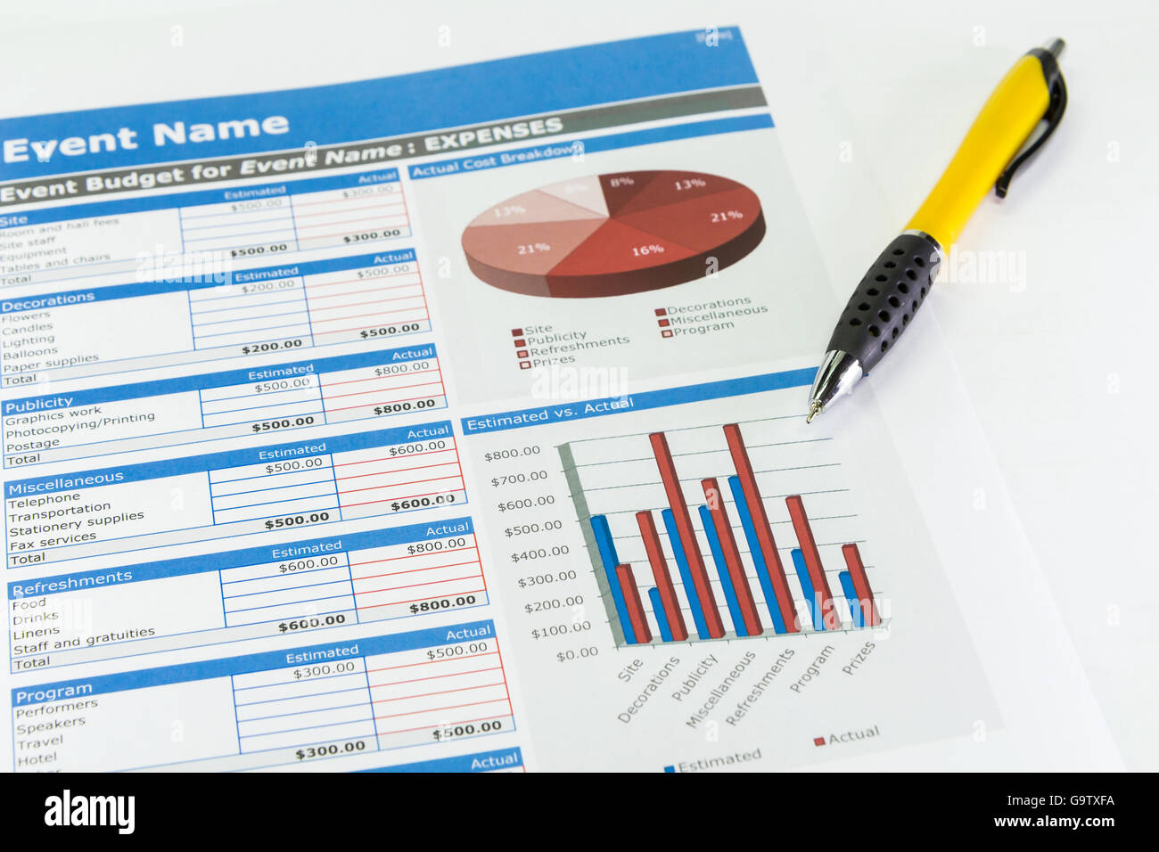 Business graph analysis report Stock Photo - Alamy