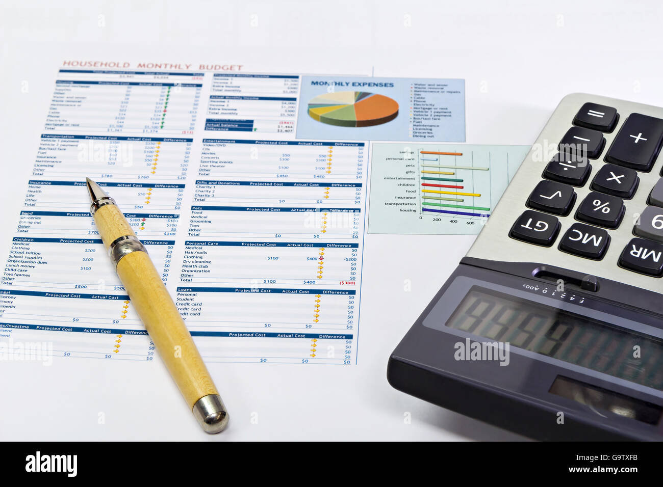 Business graph analysis report Stock Photo - Alamy