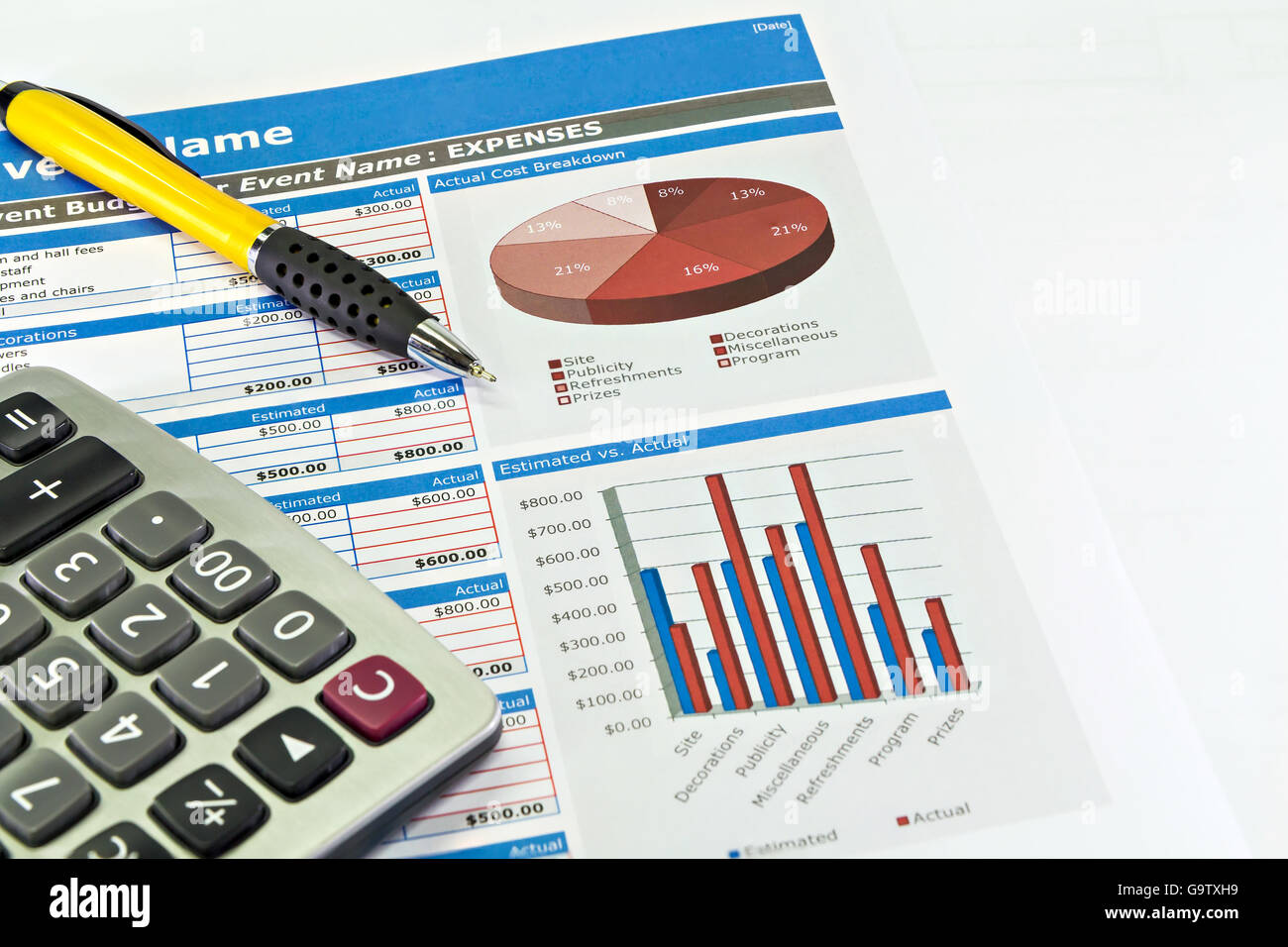Business graph analysis report Stock Photo - Alamy