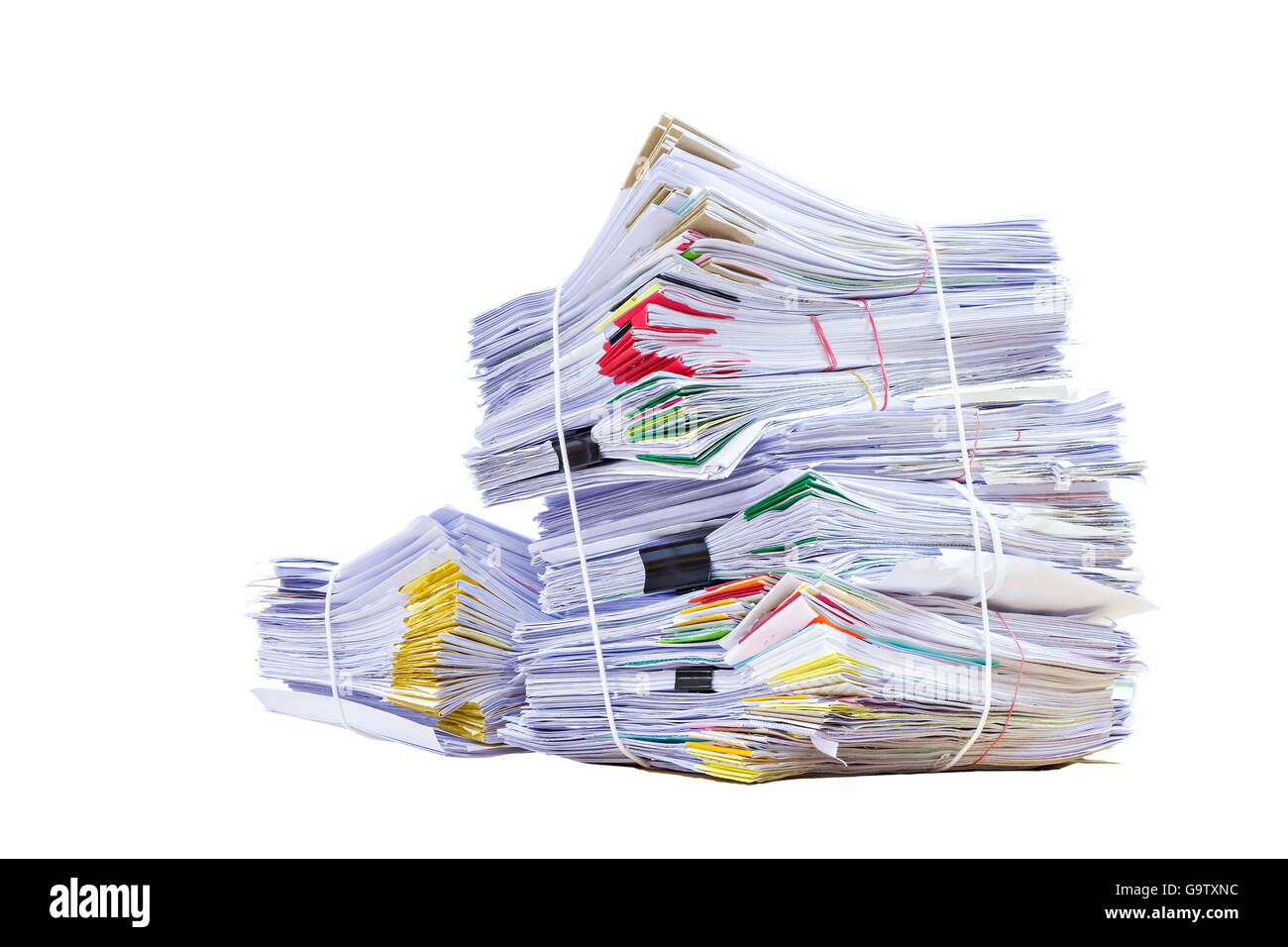 Stack of document isolated on white background Stock Photo - Alamy