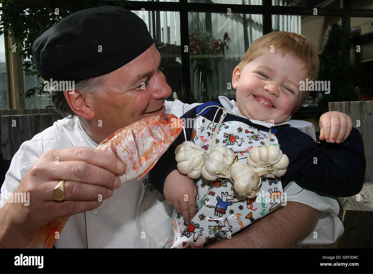 Joe Broderick, 3, from Fitzwilliam Montessori, with Derry Clarke, Head ...