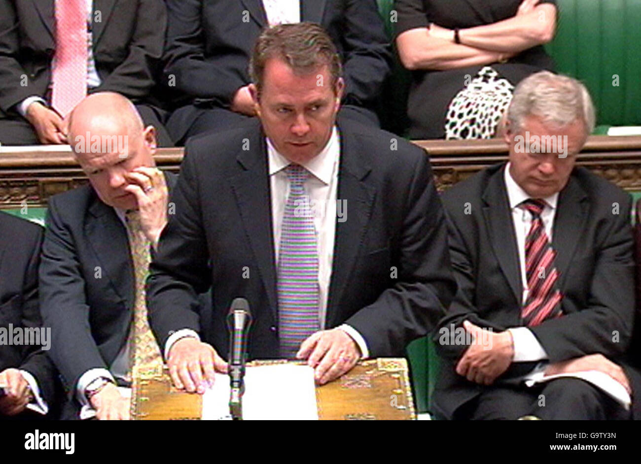 Shadow defence secretary liam fox to the house of commons hi-res stock ...