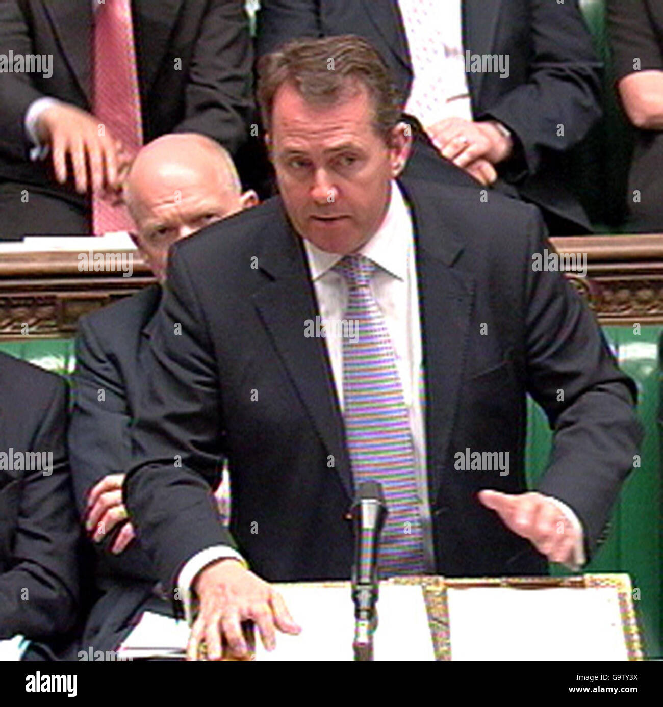 Shadow defence secretary liam fox to the house of commons hi-res stock ...