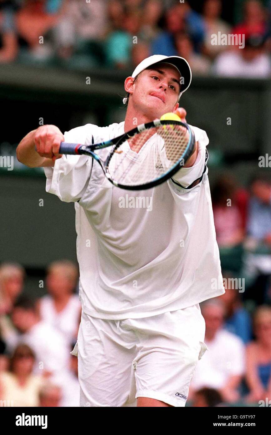 Tennis - Wimbledon Championships - Second Round. Andy Roddick Stock ...