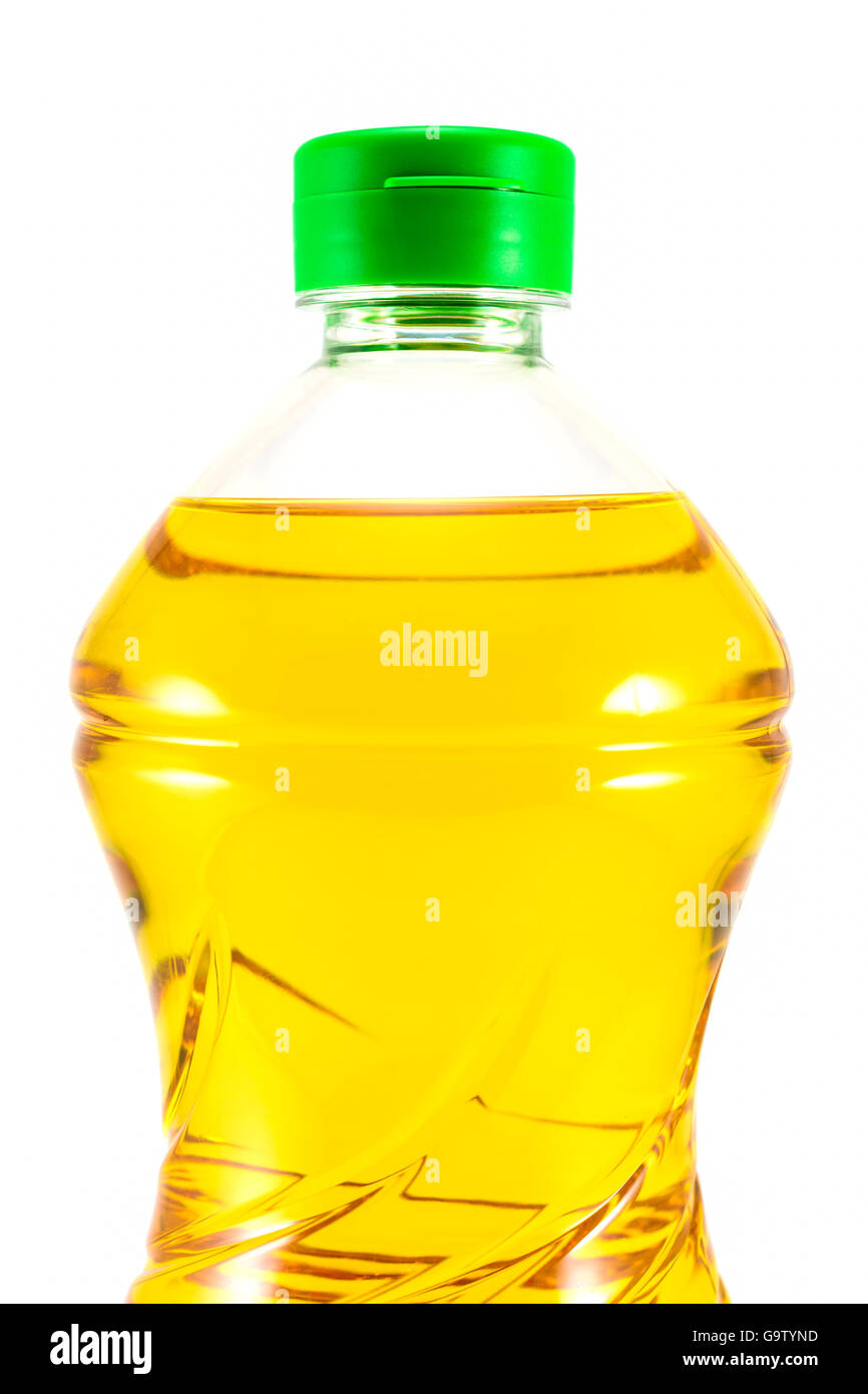 vegetable oil in a plastic bottle isolated on white background Stock ...