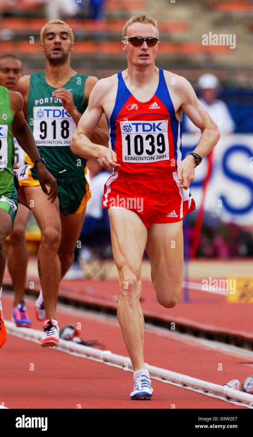 Switzerland's Andre Bucher in action in the Mens 800 metres heats Stock ...