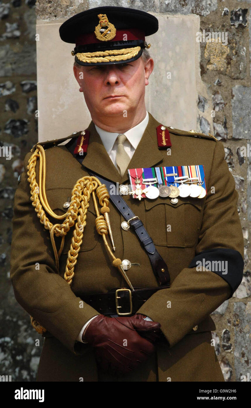 Major General Alan Hawley DGAMS attends the funeral at St Peter's ...
