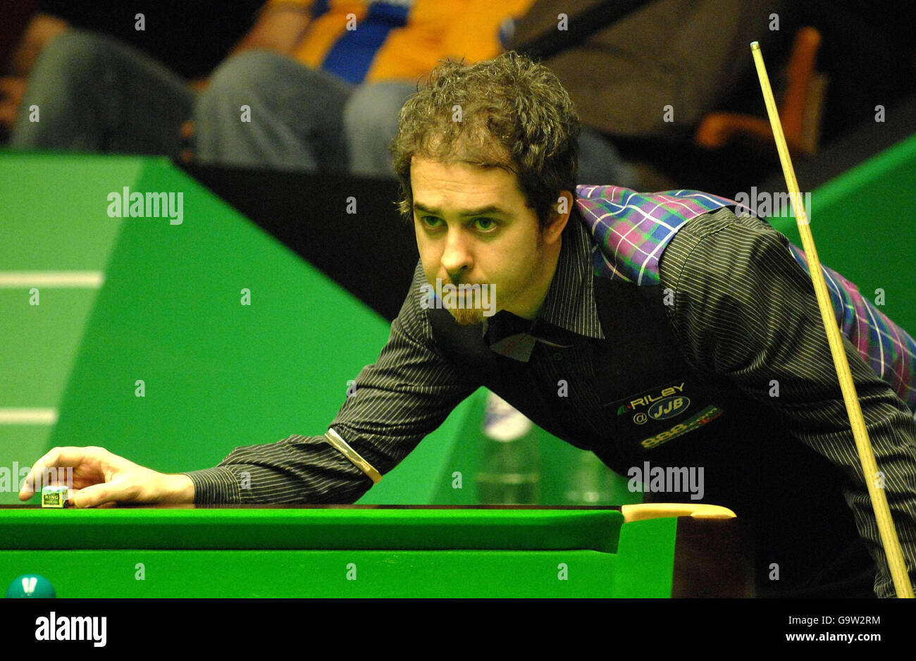 England's Anthony Hamilton studies the table during the second round ...