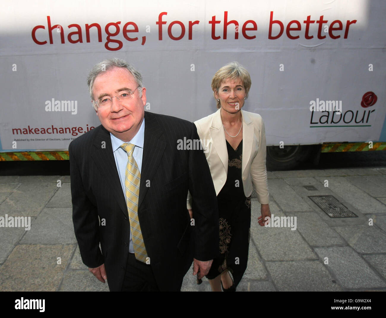 (Left to right) Labour leader Pat Rabbitte and deputy leader Liz ...