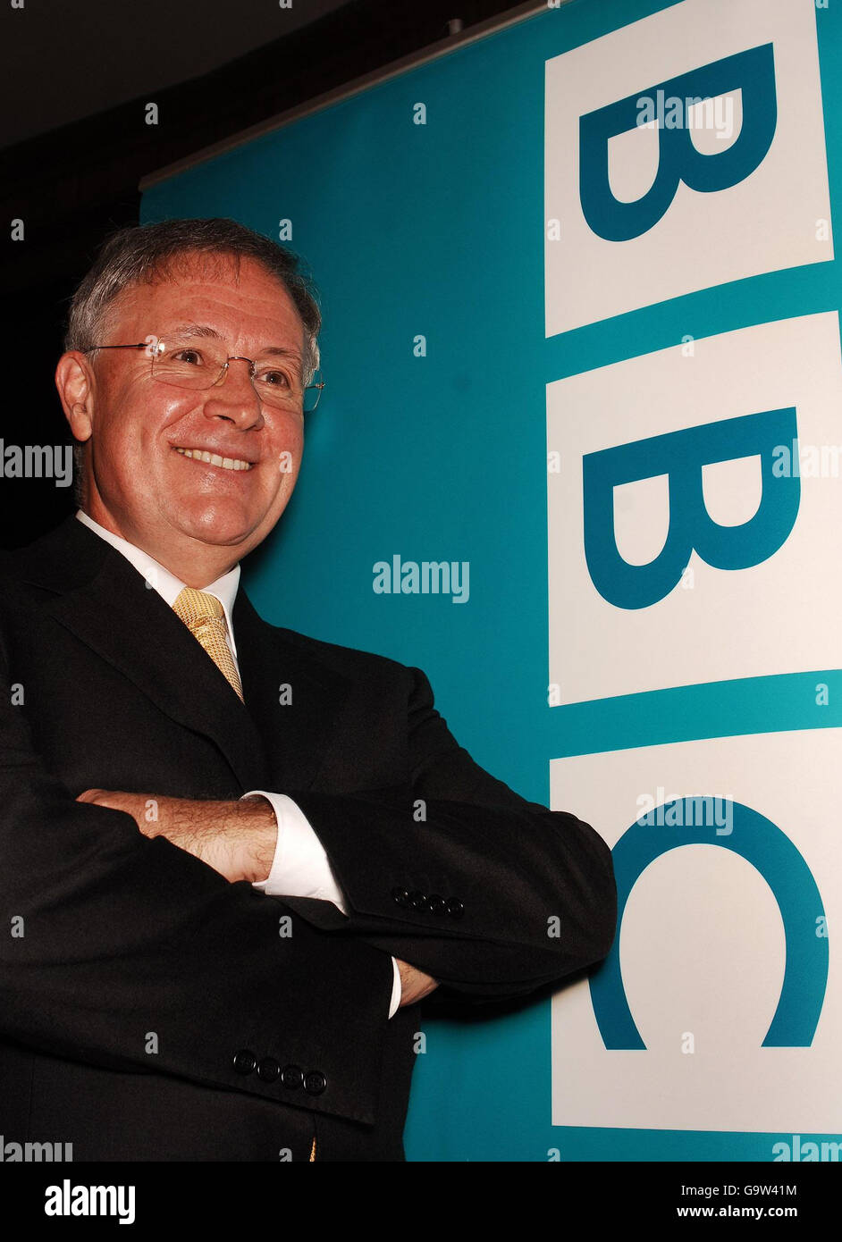 Former council chief Sir Michael Lyons smiles at a press conference ...