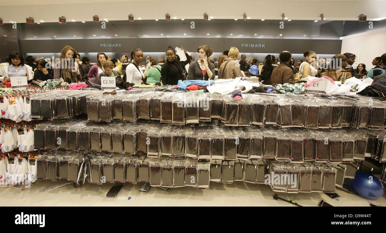 Shoppers queue at the till inside the new Primark flagship store on ...