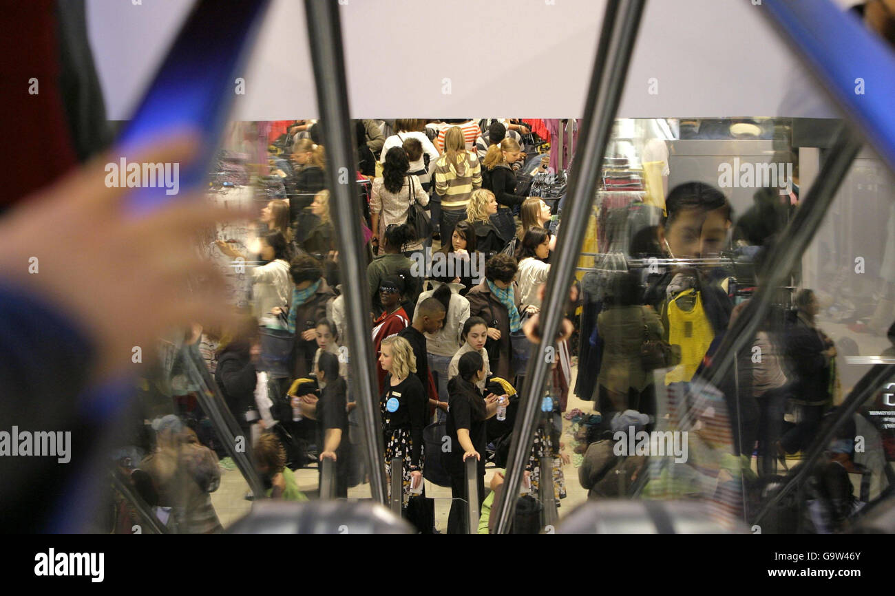 View of the crowd inside the new Primark flagship store on London's ...