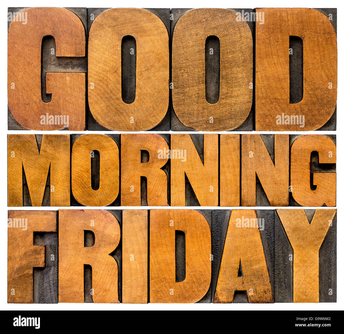 Good Morning Friday word abstract - isolated text in vintage ...