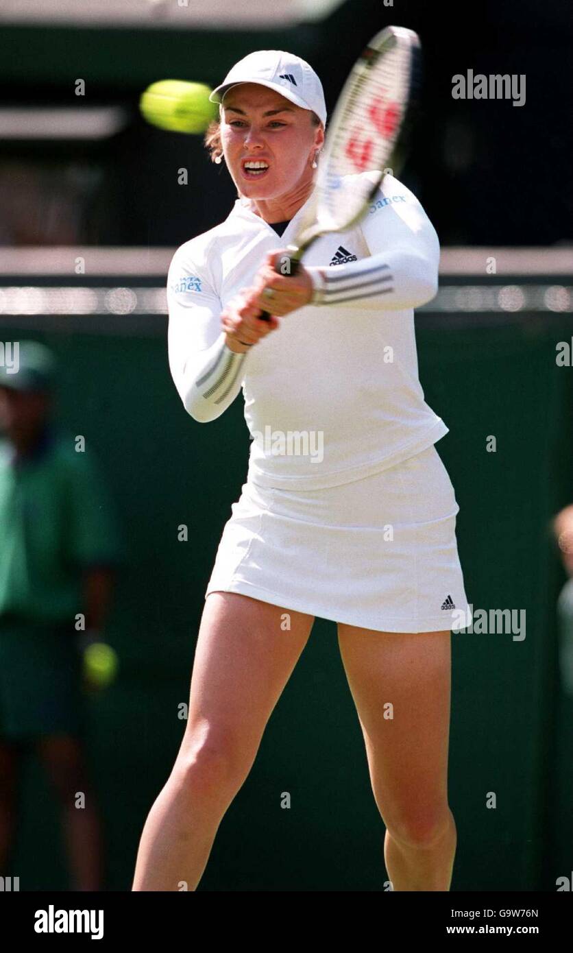 Tennis - Wimbledon Championships - First Round. Martina Hingis Stock ...