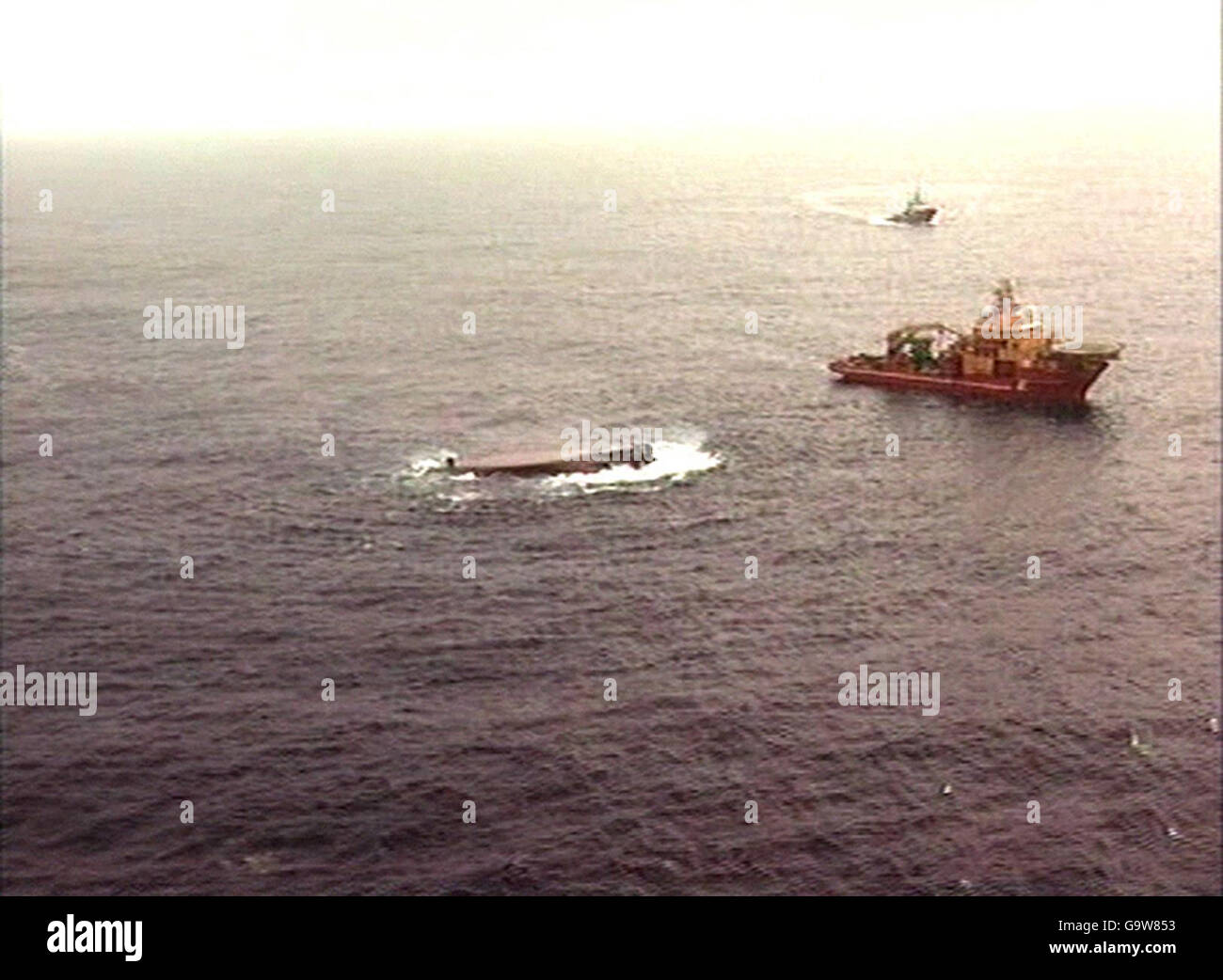 Video grabbed image issued by the Coastguard showing the oil rig vessel ...